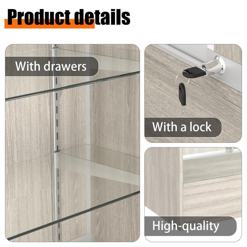 LED Lighted Retail Display Showcase – Tempered Glass, Locking - Etsy