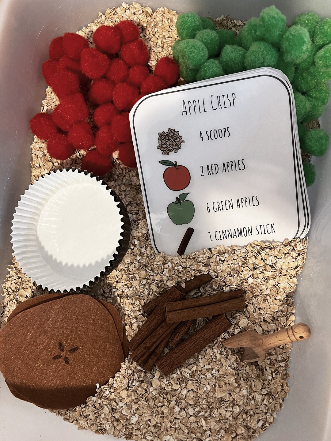 Apple Pie/apple Crisp Counting Sensory Bin - Etsy Canada