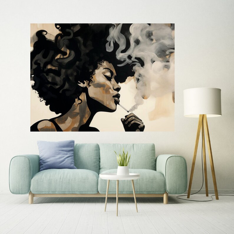 Black Woman Printable Wall Art DIGITAL DOWNLOAD Modern Wall Art African Portrait Black Art Print ...