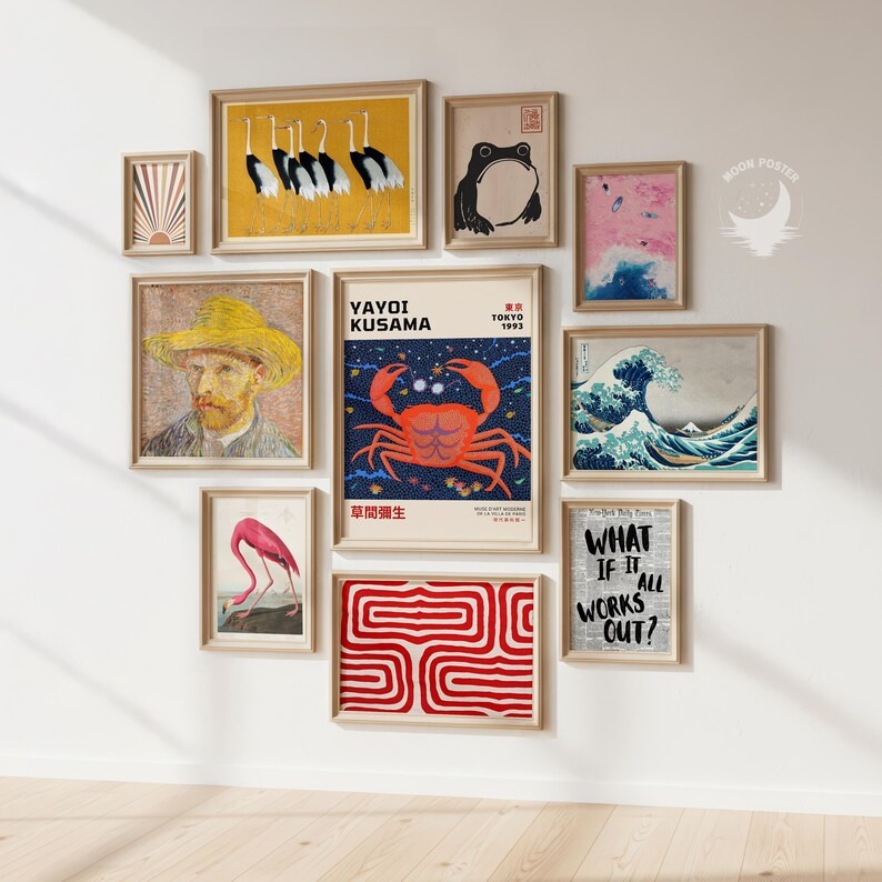 Japanese Gallery Wall Art Set, Eclectic Vintage Prints (digital ...