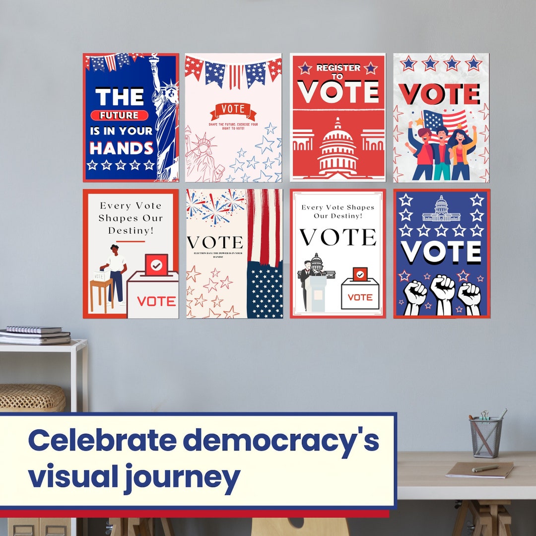 Vote Posters, US Elections, Election, Election Posters, Set of 9 ...