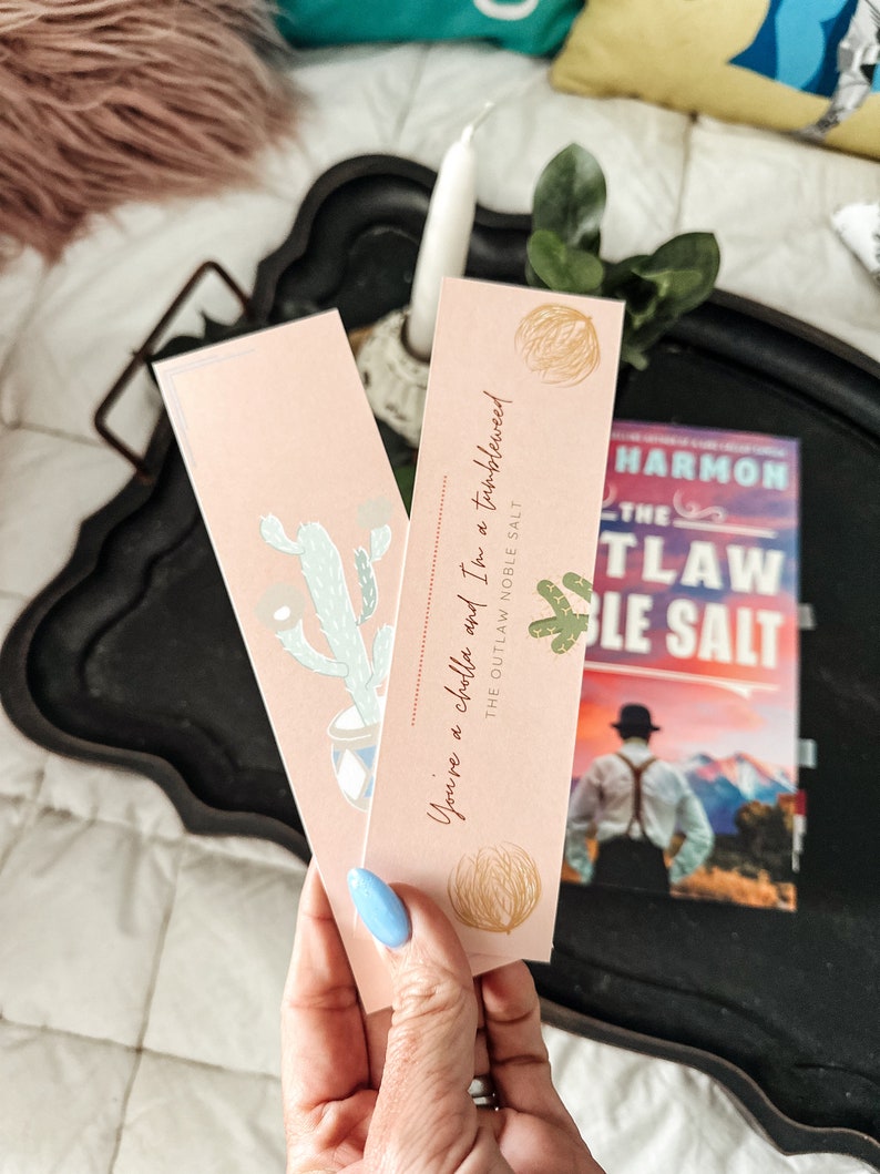 The Outlaw Noble Salt Bookmark: Cholla + Tumbleweed Quote - Etsy