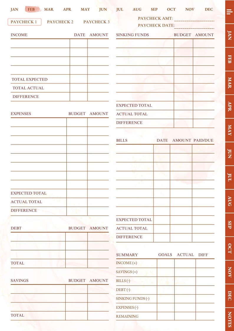 Financial Planner, Budget Planner, Spending Tracker, Weekly Budget ...