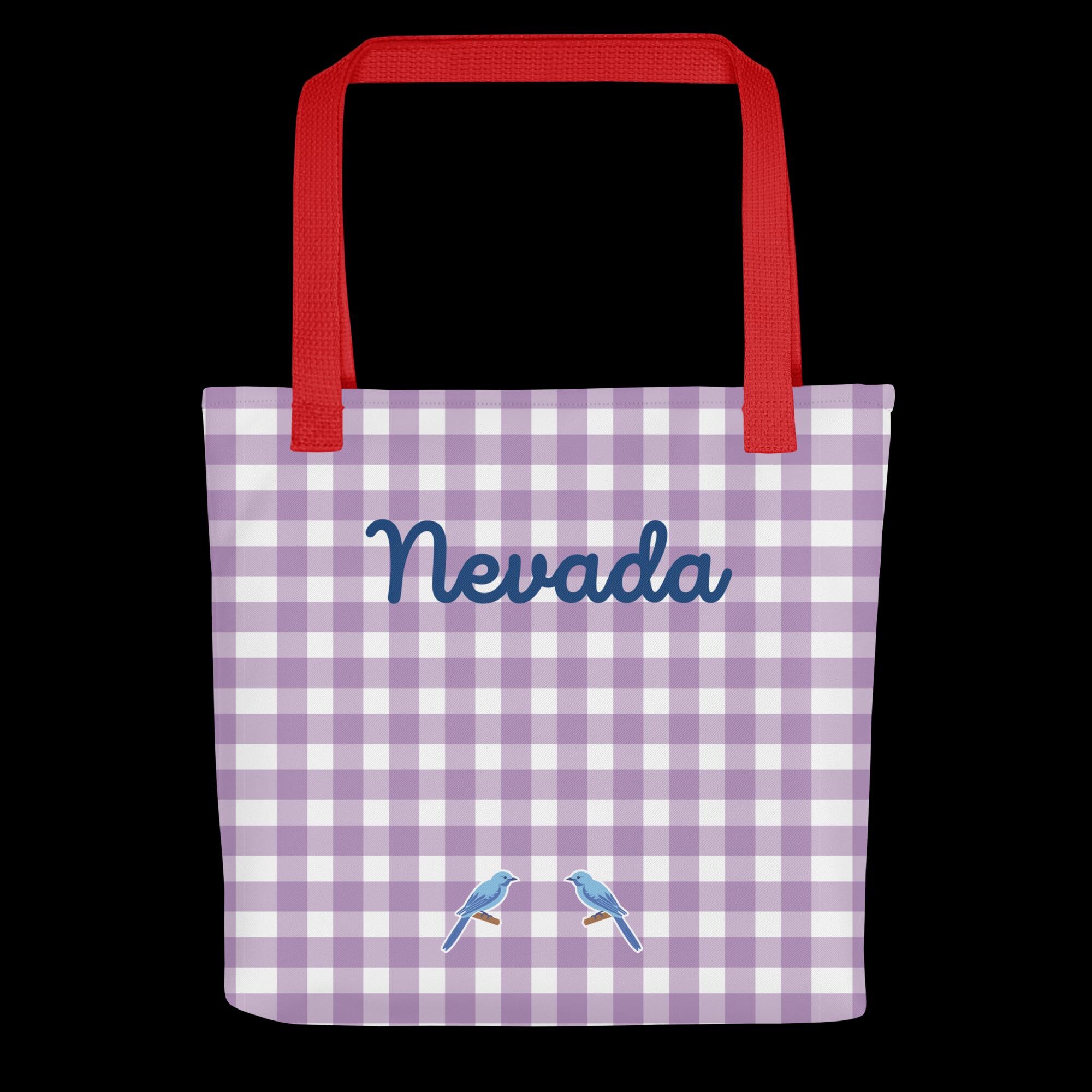 Nevada Gingham Tote Bag State Bird Mountain Bluebird Design - Etsy
