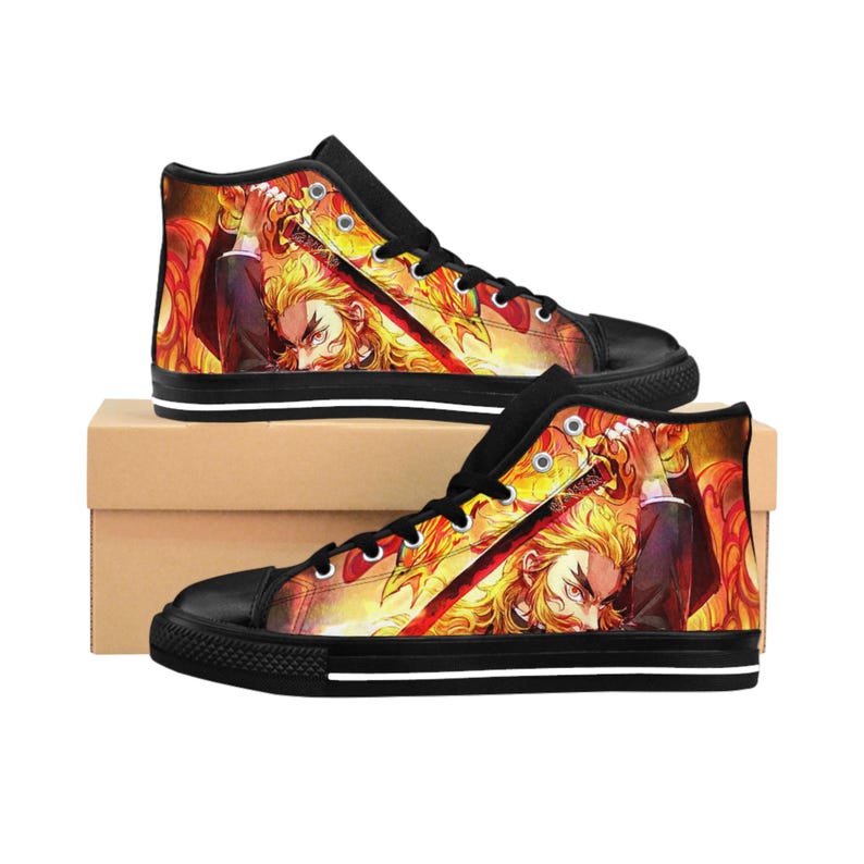 Rengoku Sneakers, Demon Slayer Shoes, Men's Classic Sneakers, Anime Fan ...