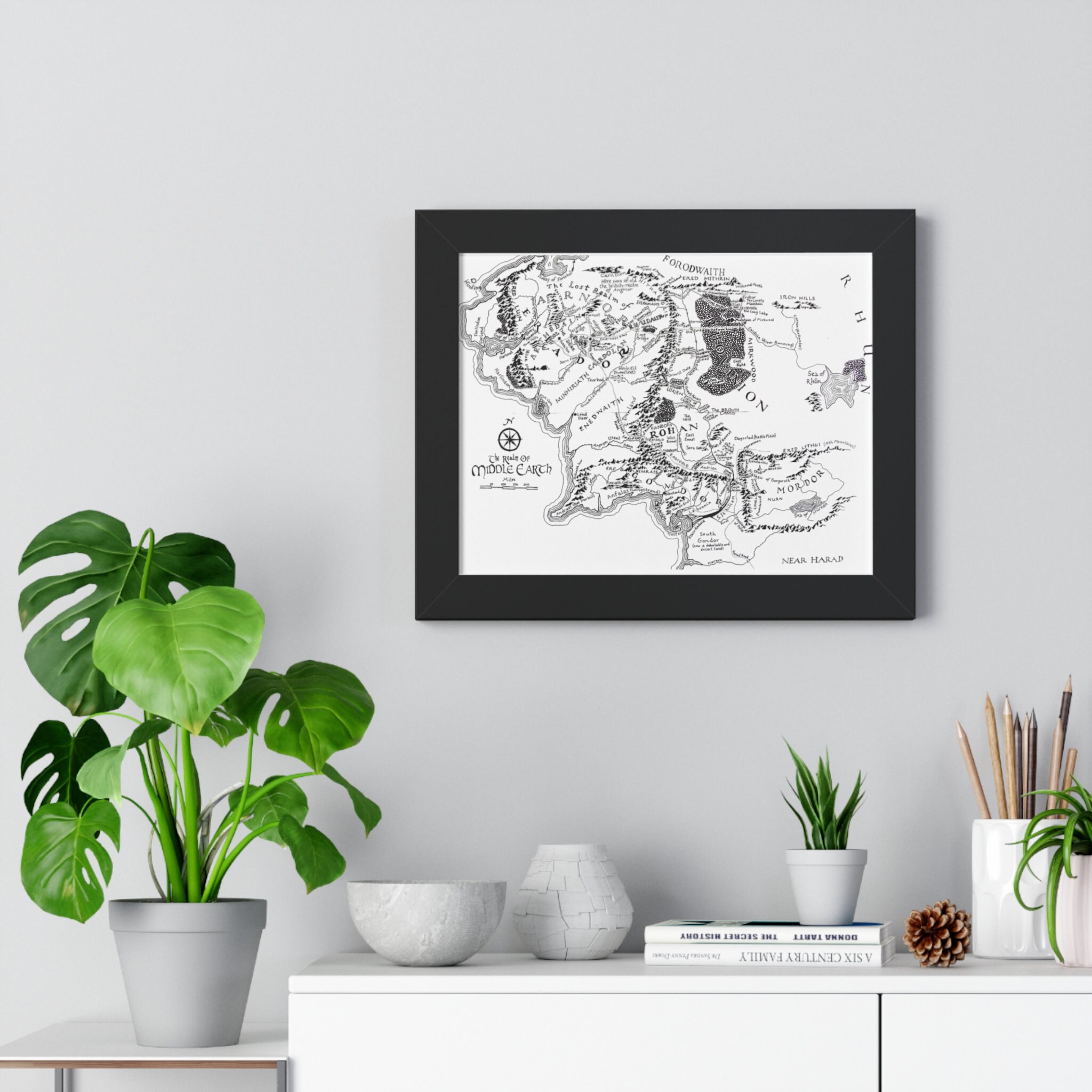 Map of Middle Earth, Lord of the Rings, Alternate Style, Framed ...