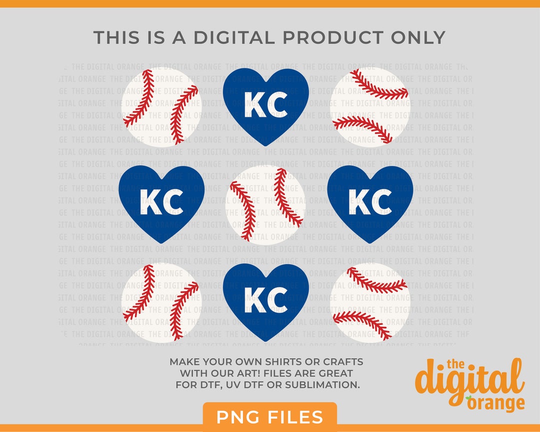 Royals Heart + Baseball Grid PNG Bundle | Kansas City Baseball Clip Art ...