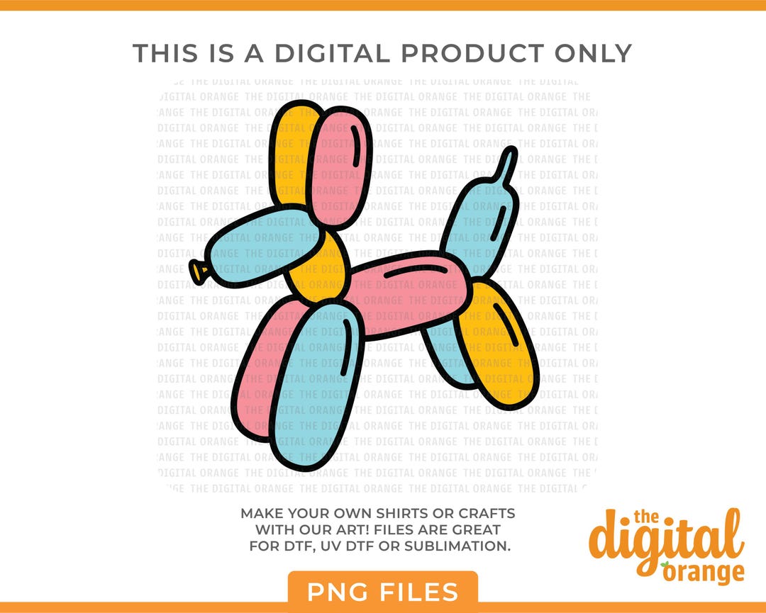 Cute Balloon Dog PNG Bundle, Pop Art Clip Art, Balloon Dog Wall Art ...