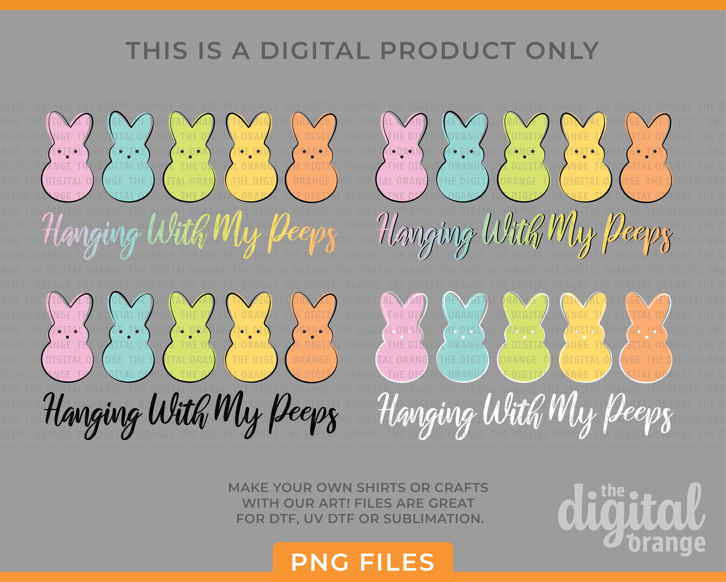 Hanging With My Peeps PNG Only Bundle Clip Art Easter Digital Download ...