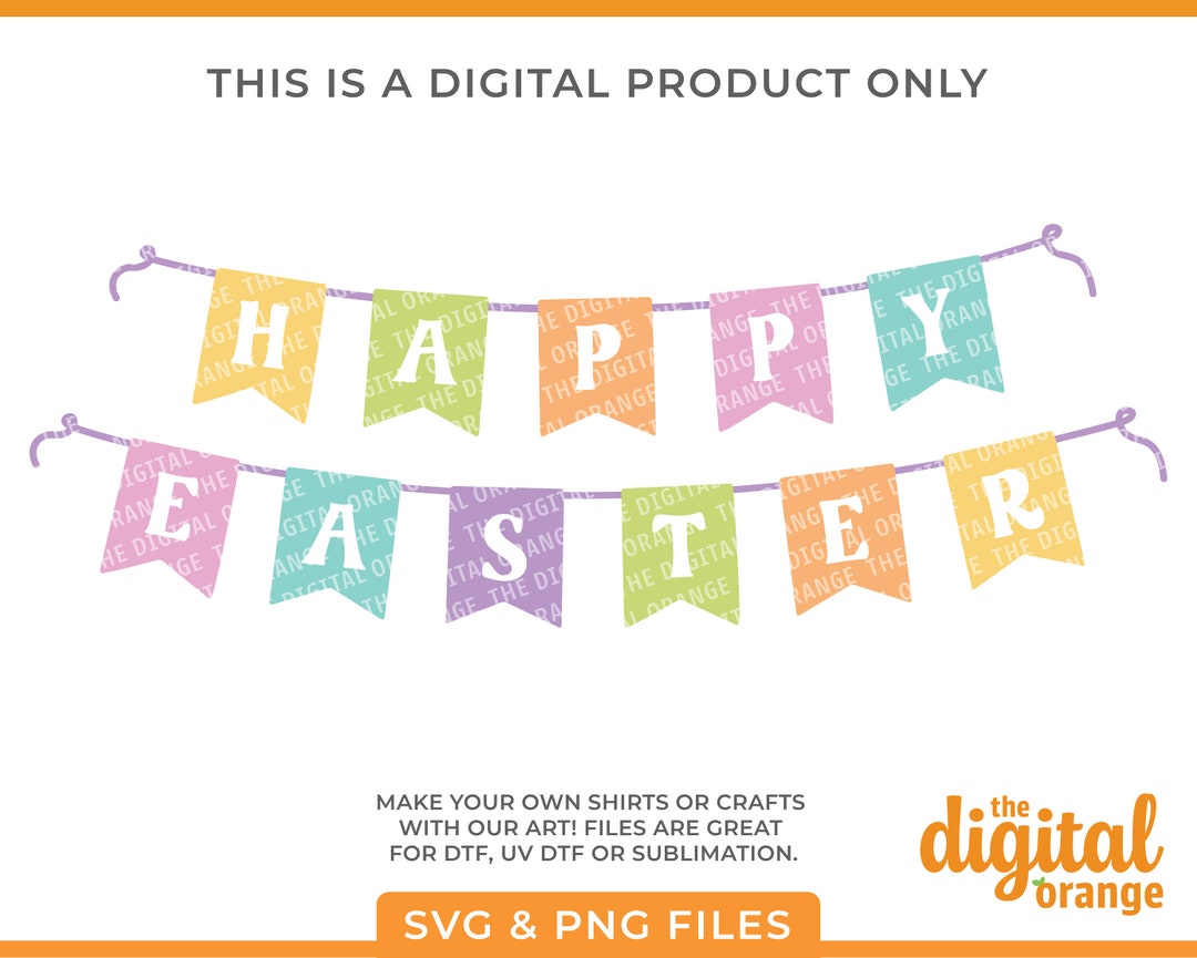 Happy Easter Banner SVG-PNG Bundle | Clip Art | Easter Digital Download ...