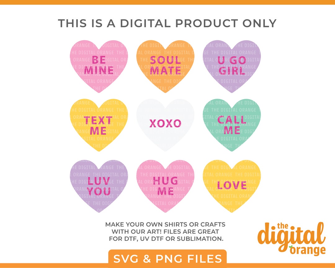 Valentine's Day Candy Heart SVG & PNG Design | Valentines Day Tshirt ...