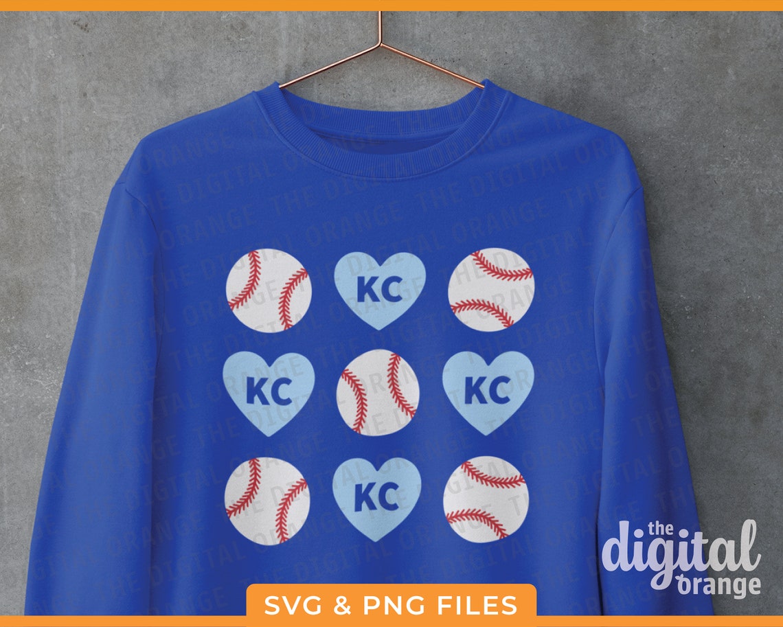 Royals Heart + Baseball Grid SVG & PNG Bundle | Kansas City Baseball ...