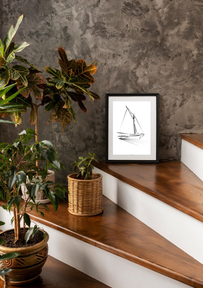 Boat Digital Art Sea Design - Etsy