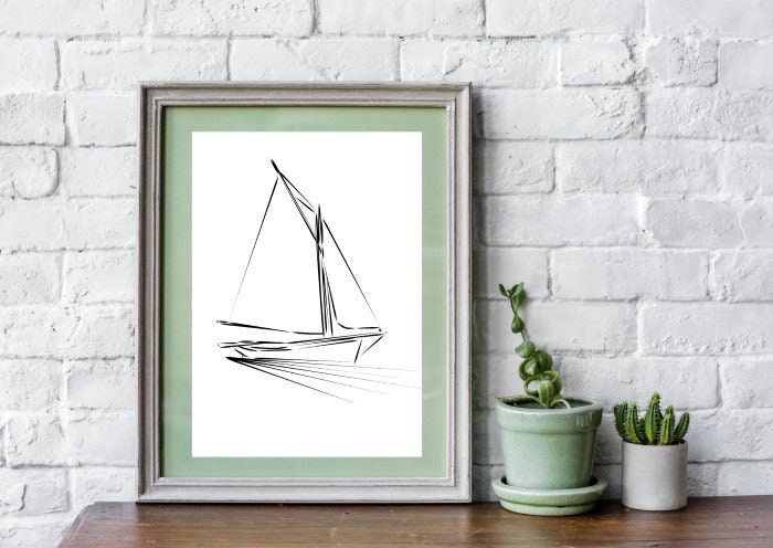Boat Digital Art Sea Design - Etsy