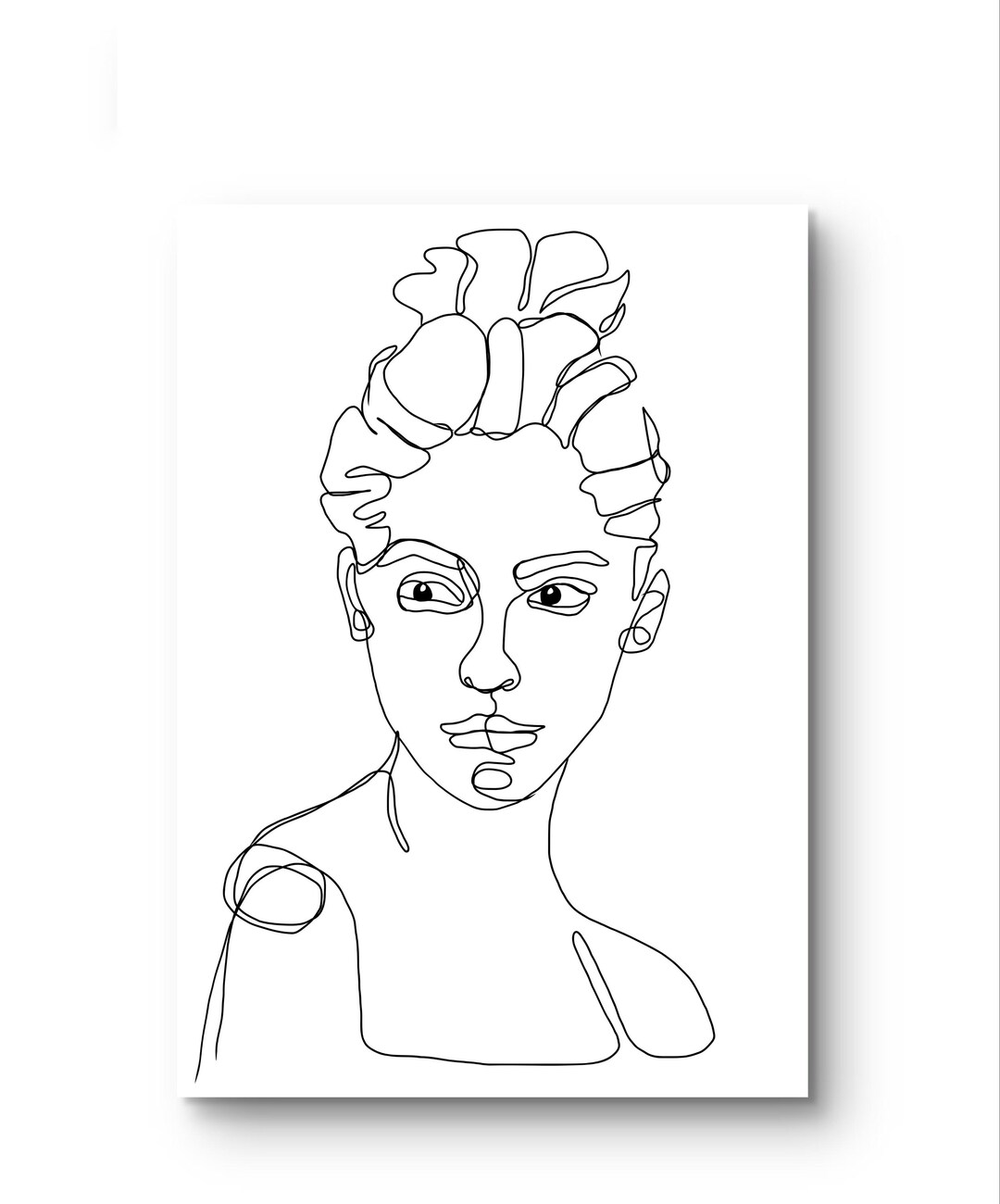 Female Line Art Portrait,home Deco,wall Art,digital Print,instant ...