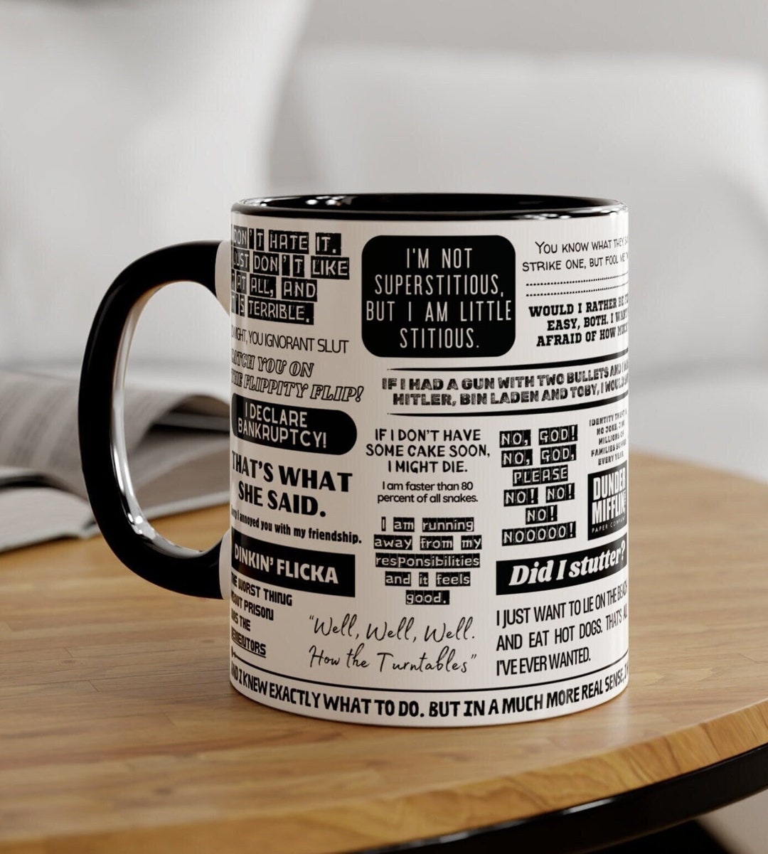 The Office Funny Quote Coffee Mug, Six Accent Colors, 35 Sayings on ...