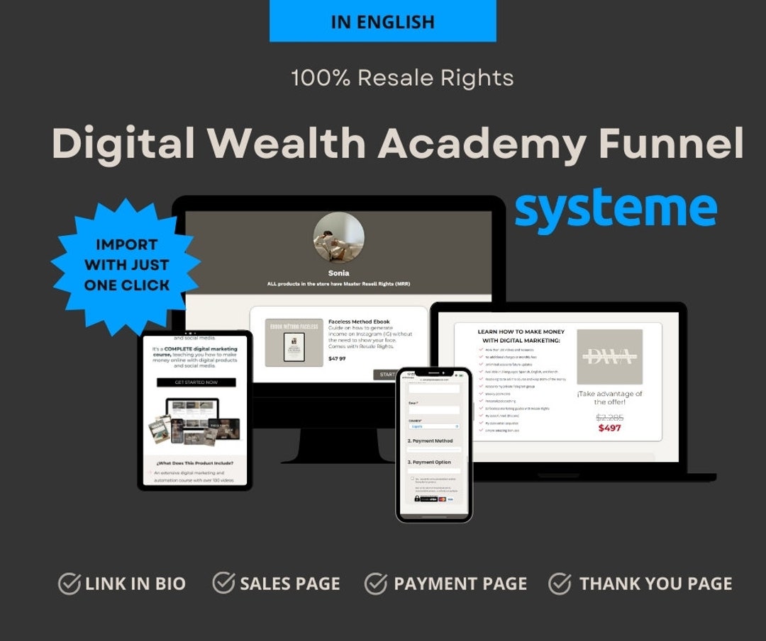 Digital Wealth Academy Funnel for Systeme in English Systeme.io Sales Funnel Template Systeme ...