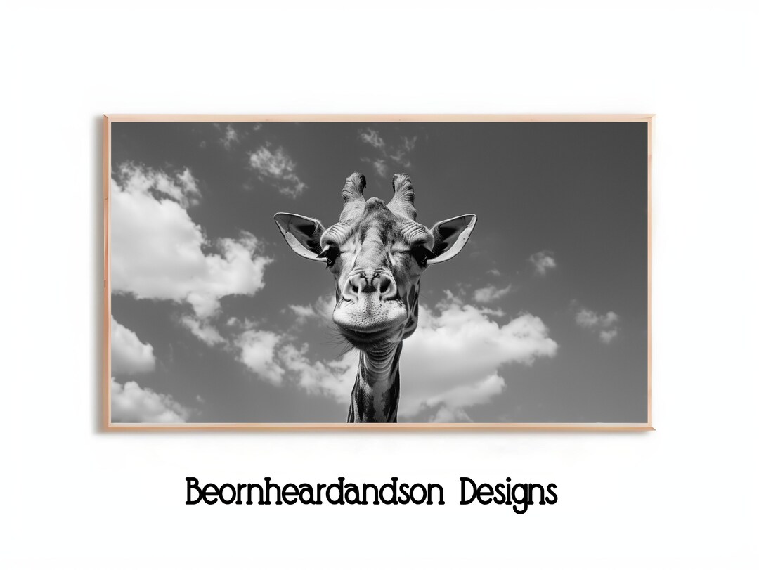Elegant Black and White Giraffe for Samsung the Frame TV - Etsy