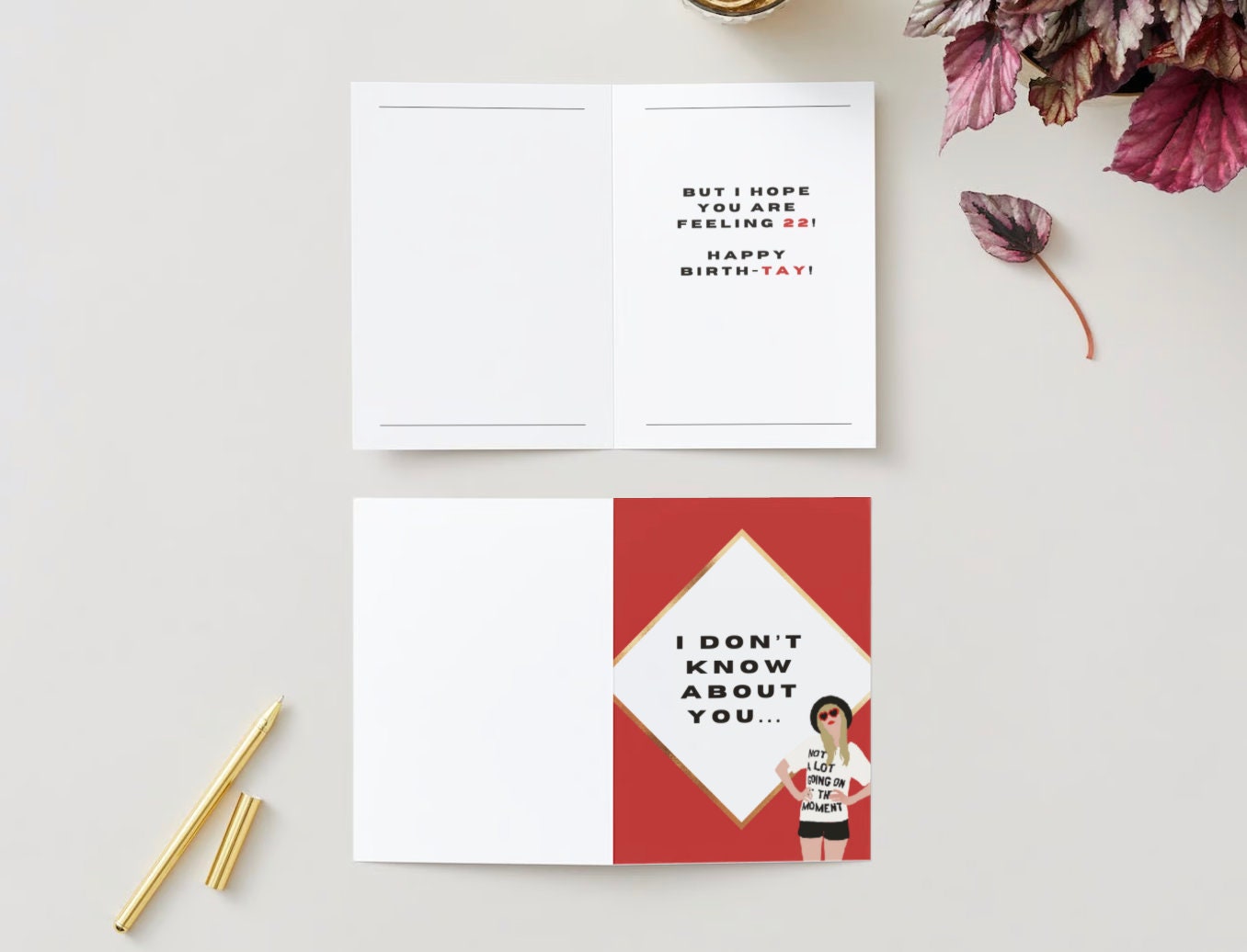 Taylor Swift 22 Birthday Card (downloadable) - Etsy