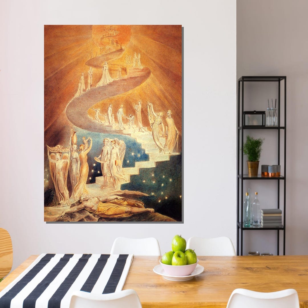 William Blake Jacob's Ladder Print: Vintage Mystical Wall Decor - Etsy