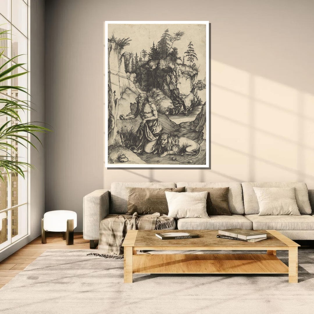 Albrecht Dürer Art Print | St. Jerome in the Wilderness | Vintage ...