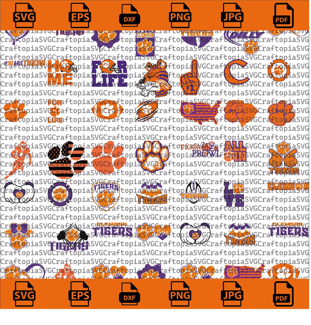 Clemson SVG Bundle, Tigers Pack Football, SVG Bundle, Cricut, Printable ...