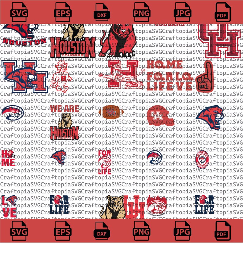 Houston SVG Bundle, Cougars Pack Football, SVG Bundle, Cricut ...