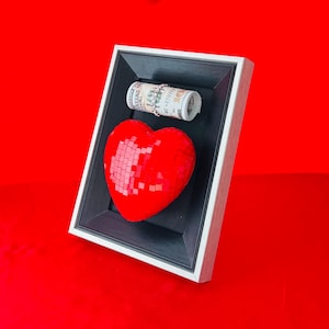 Disco Heart Money Frame, Energetic Love-money Attraction Decor ...
