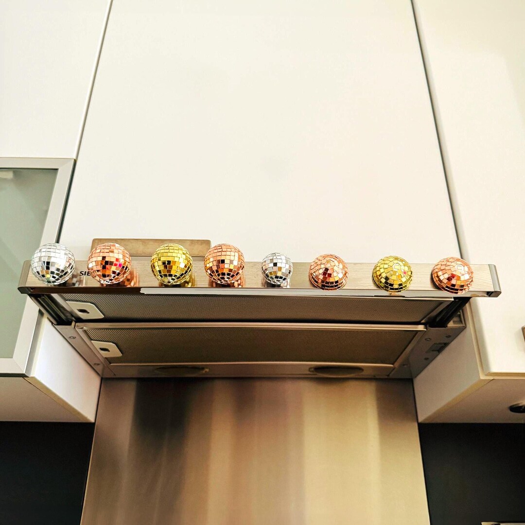 Fast Disco Ball Fridge Magnets: Set of Retro Boho Home Decor, Glass ...