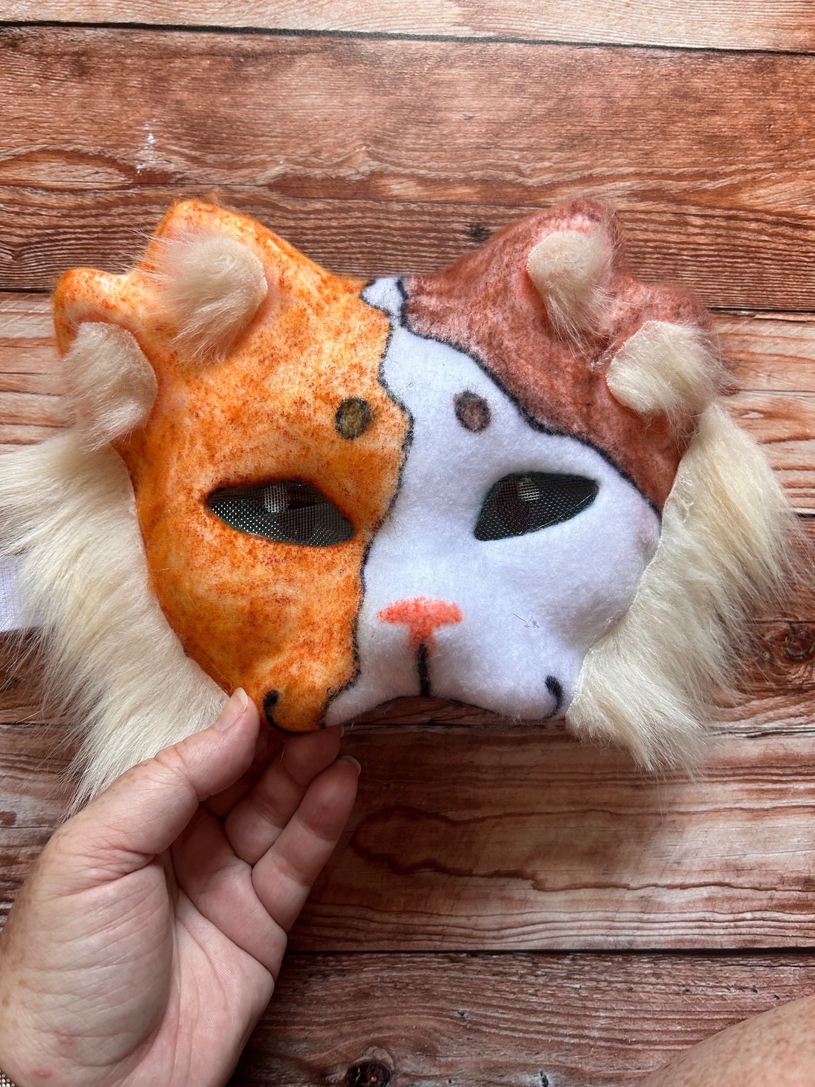 Calico Cat Double Ear Therian Mask - Etsy
