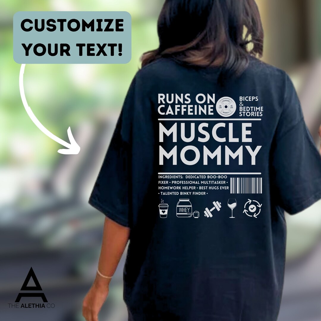 Personalizable Gym Muscle Mommy Comfort Colors Shirt, Customized T ...