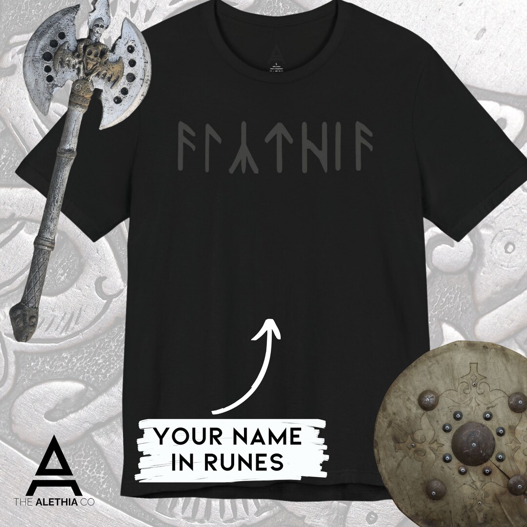 Custom Viking Runes T-shirt With Personalized Name, Norse Gift for Him ...