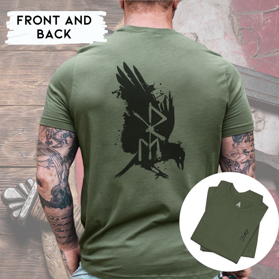 Viking Raven Bind Rune Shirt, Norse Mythology T Shirt, Scandinavian ...