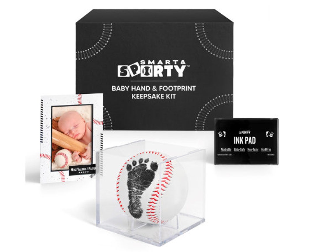 Baseball Handprint and Footprint Kit With Protective Case, Ink Pad and ...