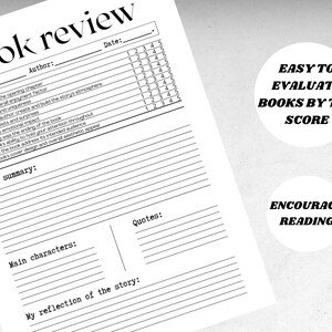 Book Summary Worksheet Simple Review Reading Log A4 Template Printable ...