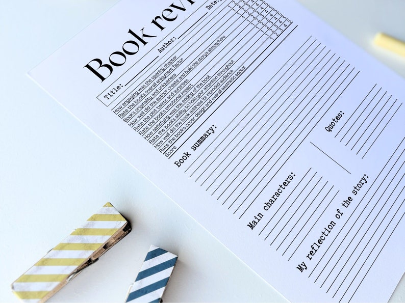 Book Summary Worksheet Simple Review Reading Log A4 Template Printable ...