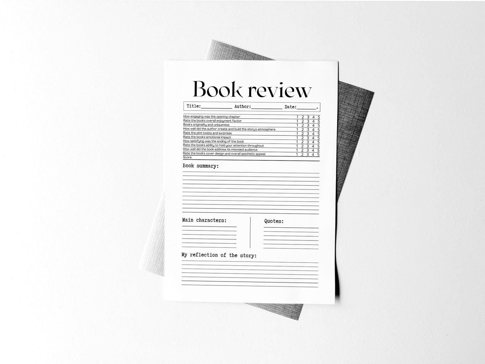 Book Summary Worksheet Simple Review Reading Log A4 Template Printable ...