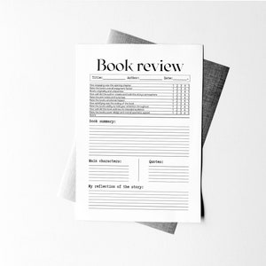 Book Summary Worksheet Simple Review Reading Log A4 Template Printable Book Review Simple Book ...