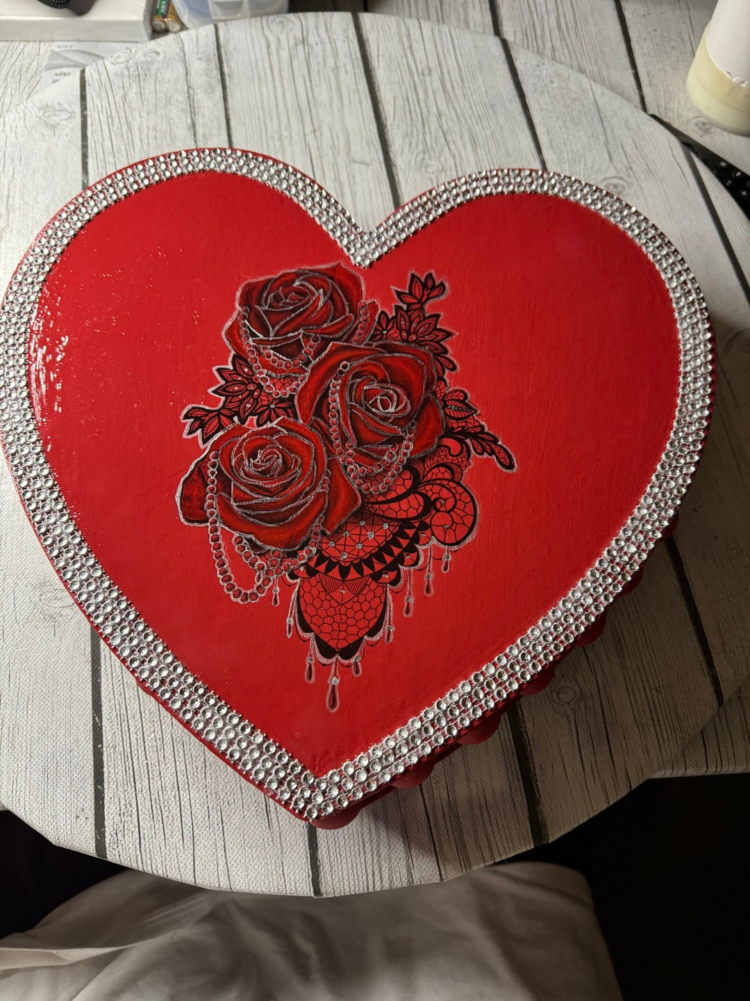 Heart and Roses Table Riser - Etsy