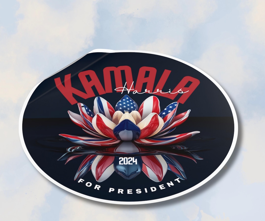 Kamala Harris Lotus Round Vinyl Sticker 2024 Election Support - Etsy