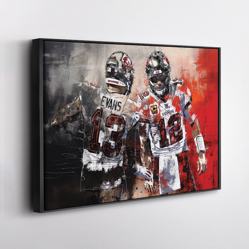 Tom Brady Mike Evans Poster Tampa Bay Buccaneers NFL Abstract Painting ...
