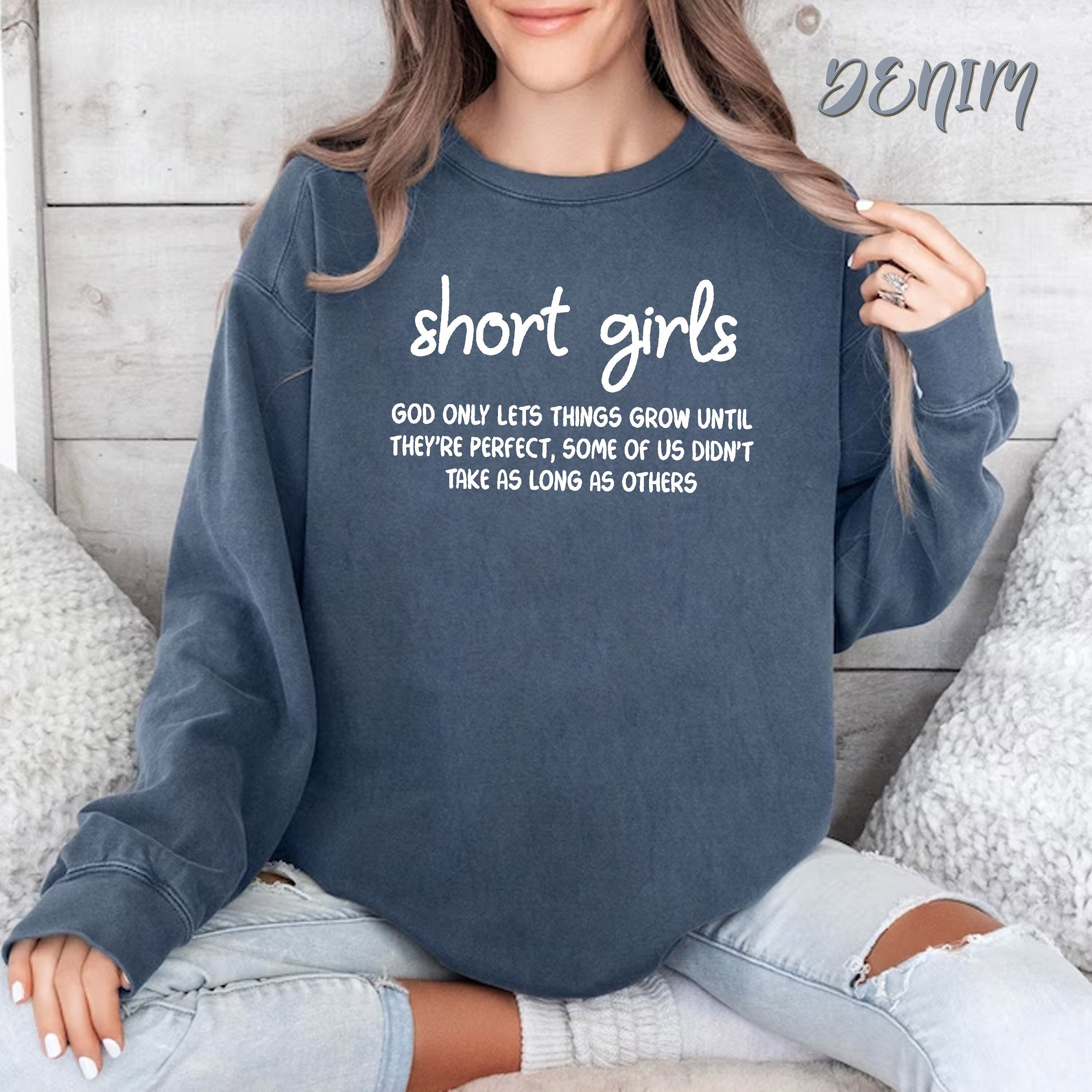 Short Girls Sweatshirt, Funny Sayings Sweaters, Teen Girl Crewneck ...