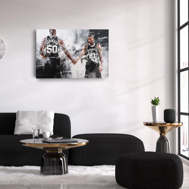 Tim Duncan David Robinson Poster San Antonio Spurs NBA Abstract ...