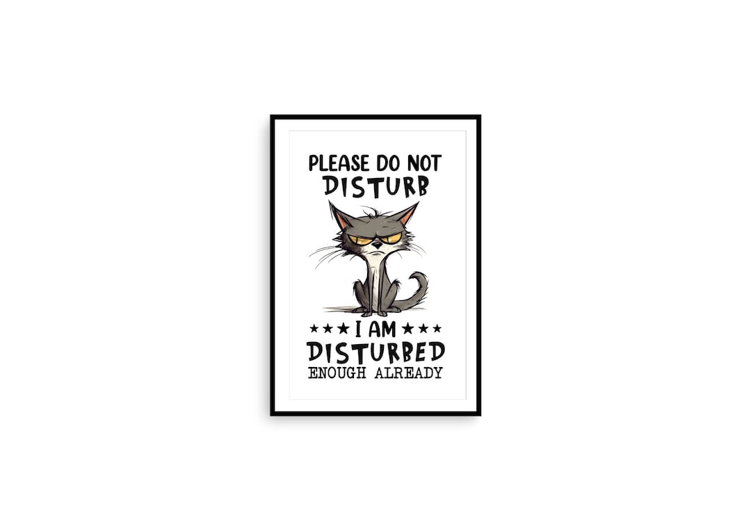 Poster - Please Do Not Disturb, I Am Disturbed Enough Already - Cat ...