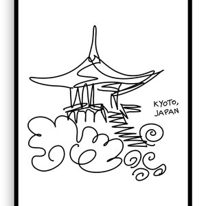 Poster Kyoto Japan, Minimalist Drawing, Poster in A3, A4 and A5 to ...