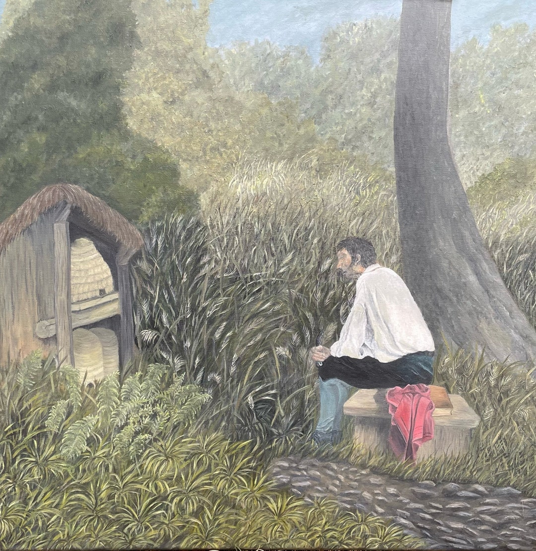 The Bee Friend Original by Hans Thoma 24x24 Oil Painting Reproduction ...