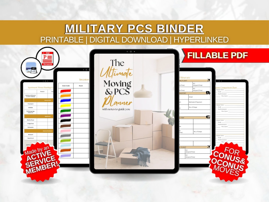 PCS Binder Printable | Military Move Planning PDF | PCS Checklist ...
