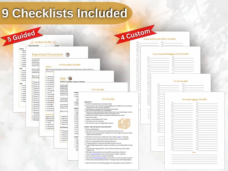 PCS Binder Printable | Military Move Planning PDF | PCS Checklist ...