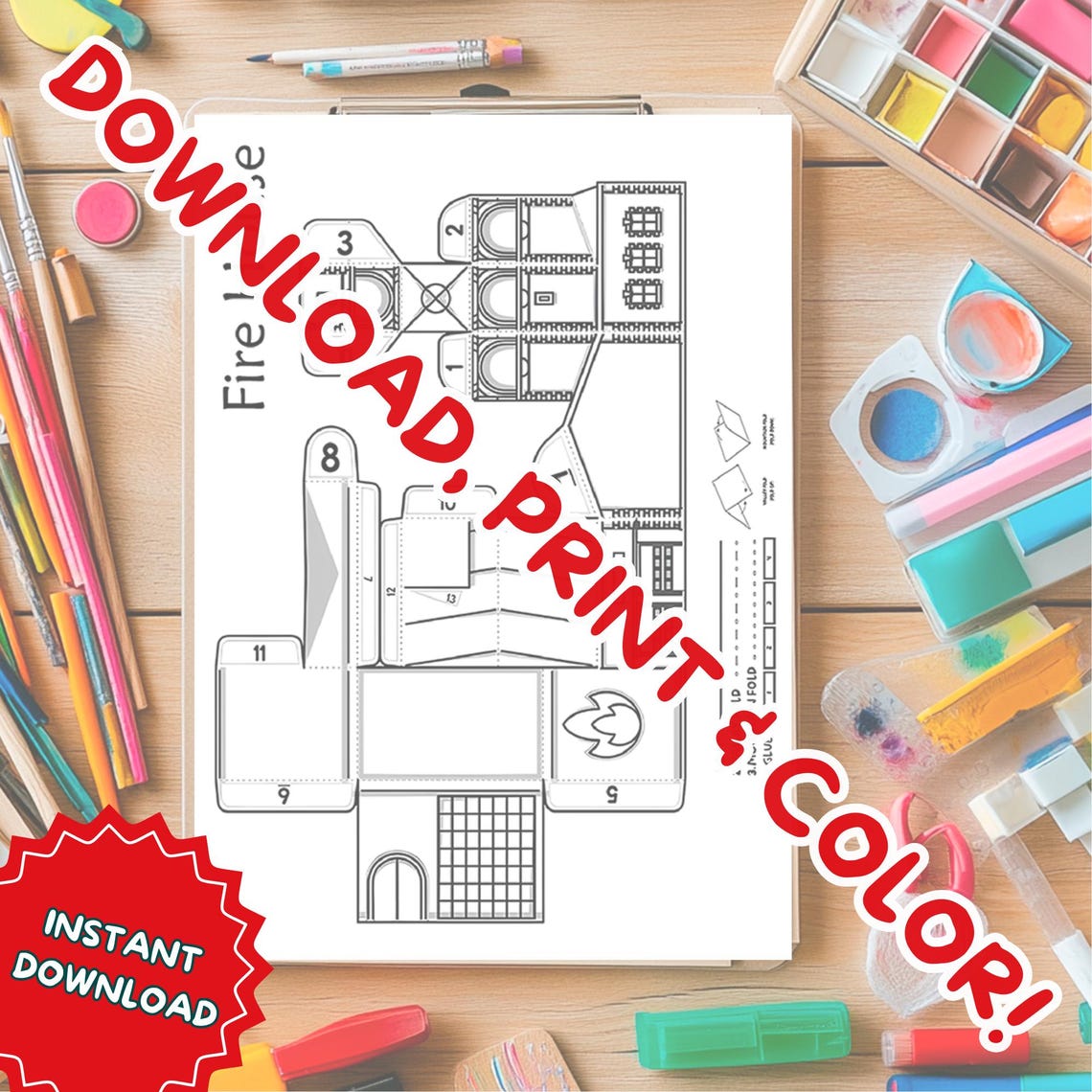 Printable Paper House Template | DIY Printable Coloring Craft ...