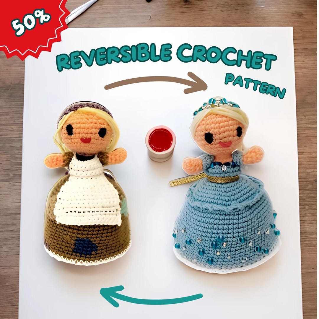 Reversible Cinderella Doll Crochet Pattern - Amigurumi - PDF English - Etsy